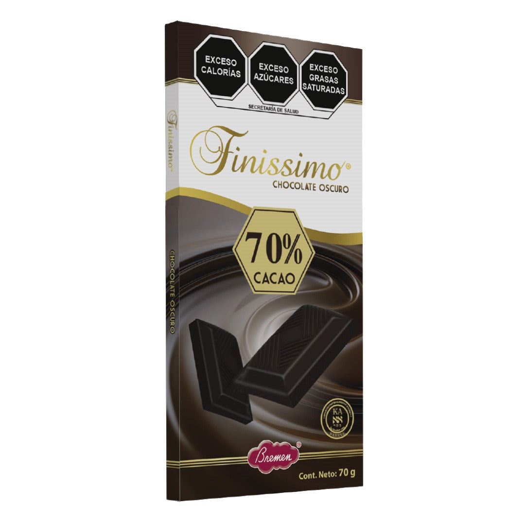 Barra de chocolate Finissimo 70% Cacao 70g -Bremen | - Abasto Vegano