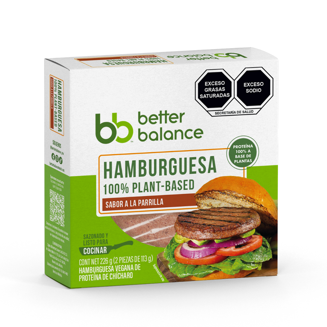 Hamburguesa Congelada Plant-Based 226 g - Better Balance – Abasto Vegano