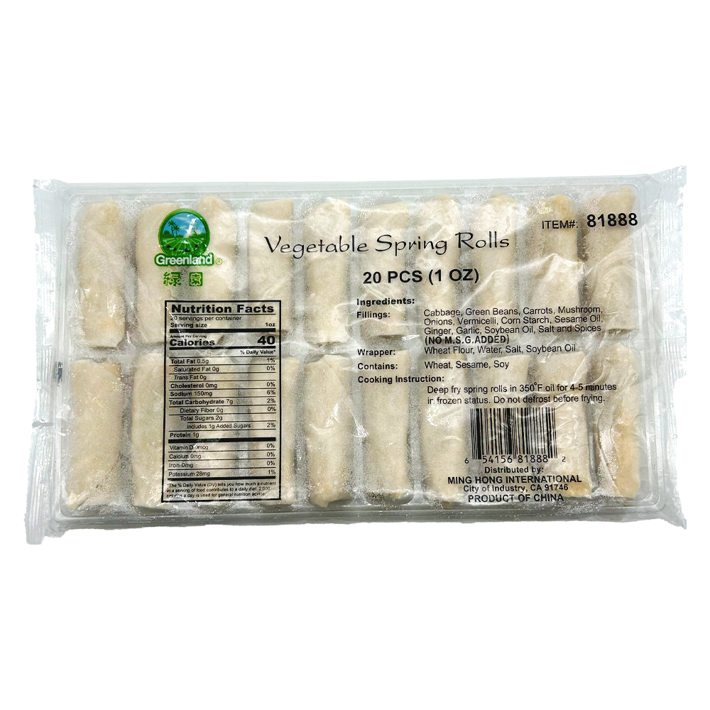 Rollos primavera de vegetales 20 pzs- Greenland – Abasto Vegano