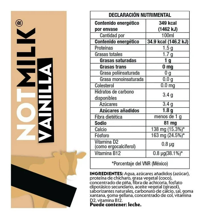 Not Milk sabor Vainilla 1L- NotCo | NotCo - Abasto Vegano